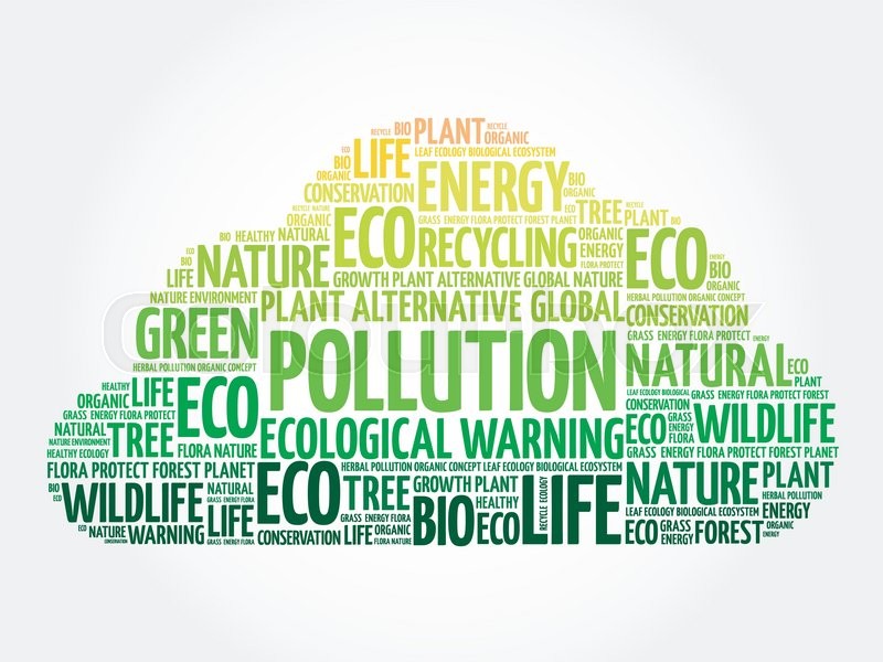 Pollution word cloud, conceptual green ... | Stock vector | Colourbox