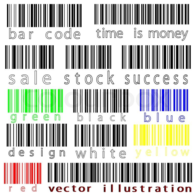 Bar codes vector against white ... | Stock vector | Colourbox