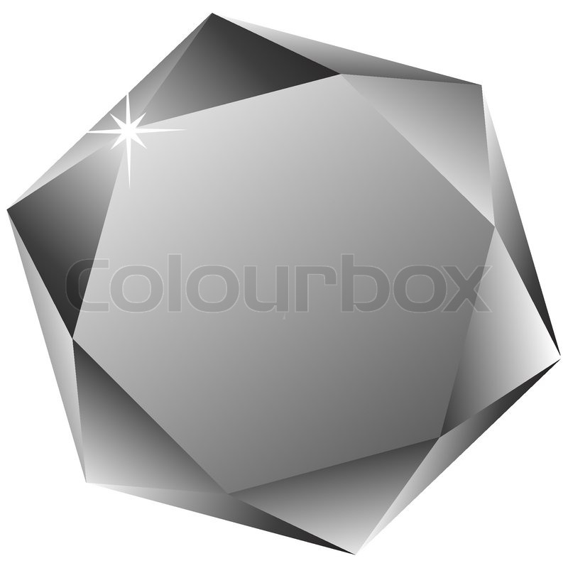 Hexagonal diamond against white ... | Stock vector | Colourbox