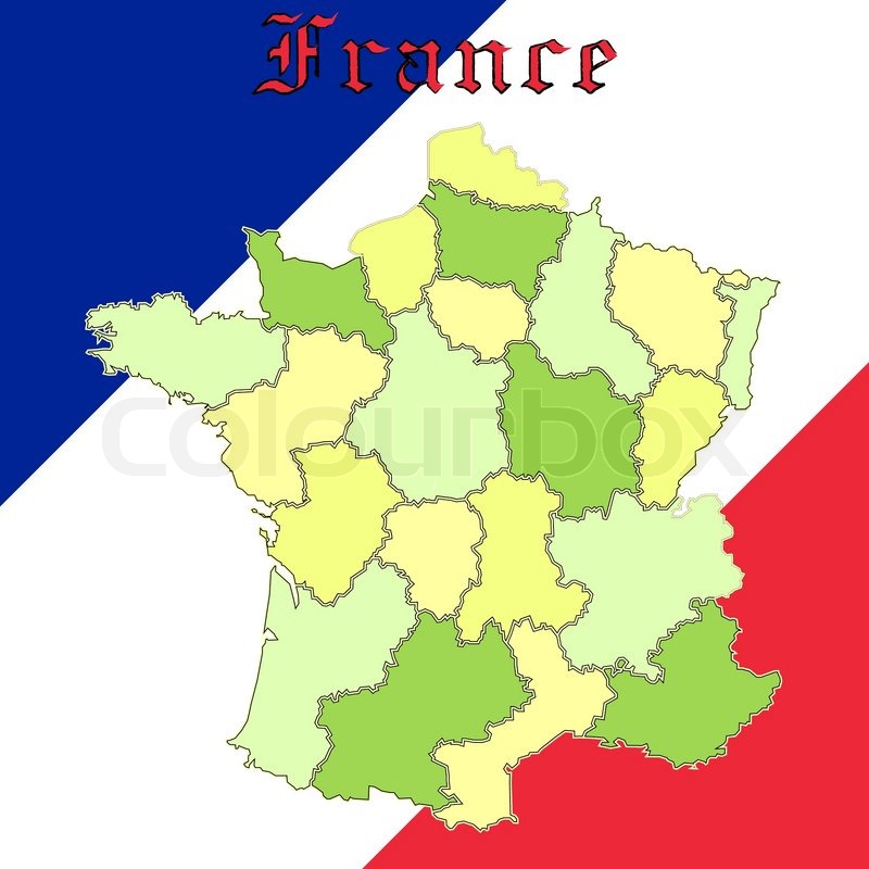 France map over national colors, ... | Stock vector | Colourbox