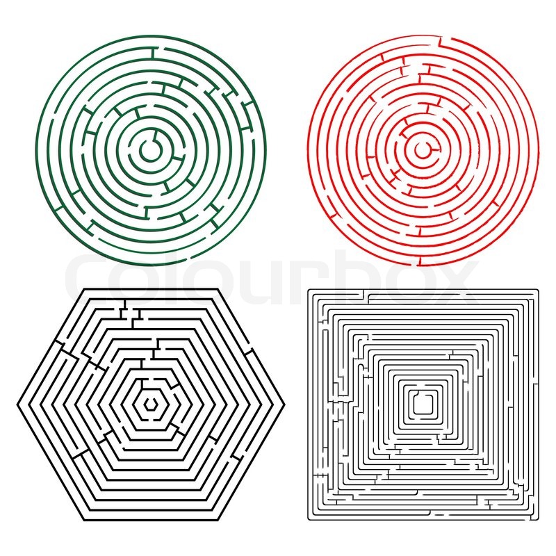 Printable labyrinter samling mod hvid ... | Stock vektor | Colourbox