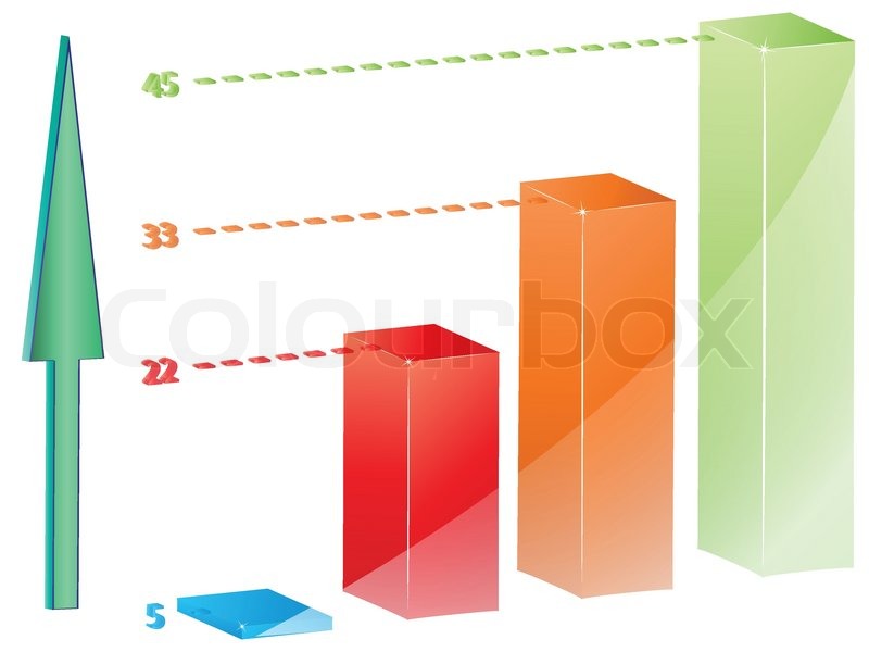 Chart 3d against white background, ... | Stock vector | Colourbox