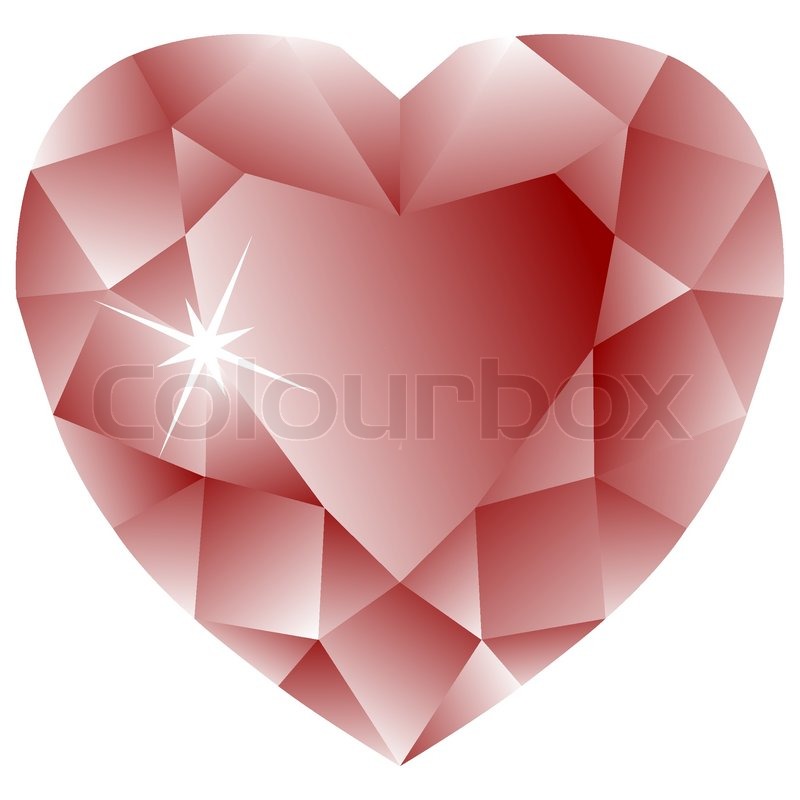 Heart shape ruby against white ... | Stock vector | Colourbox