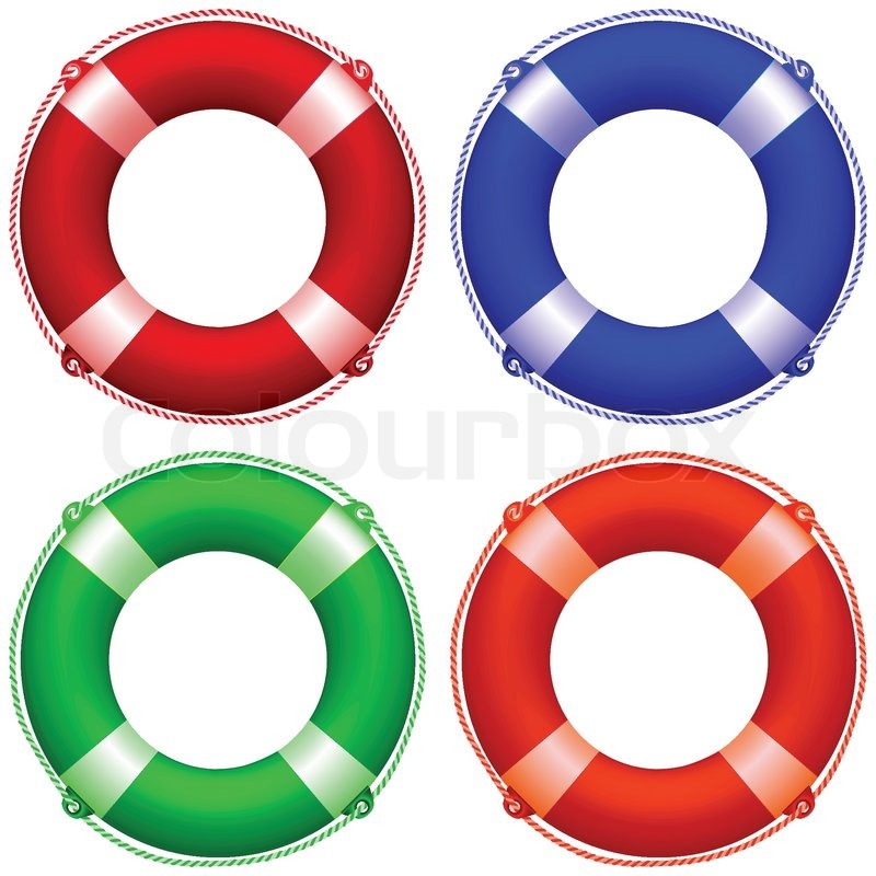 Rettungsring Sammlung vor weißem ... | Stock-Vektor | Colourbox