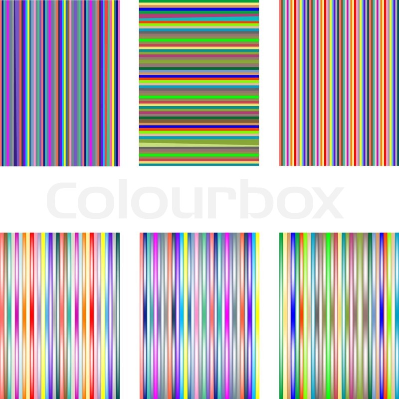 Set of 6 different stripes isolated on ... | Stock vector | Colourbox