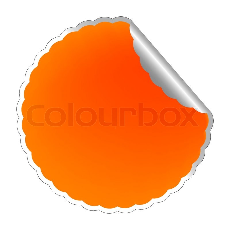 Flowerish orange label, abstract ... | Stock vector | Colourbox