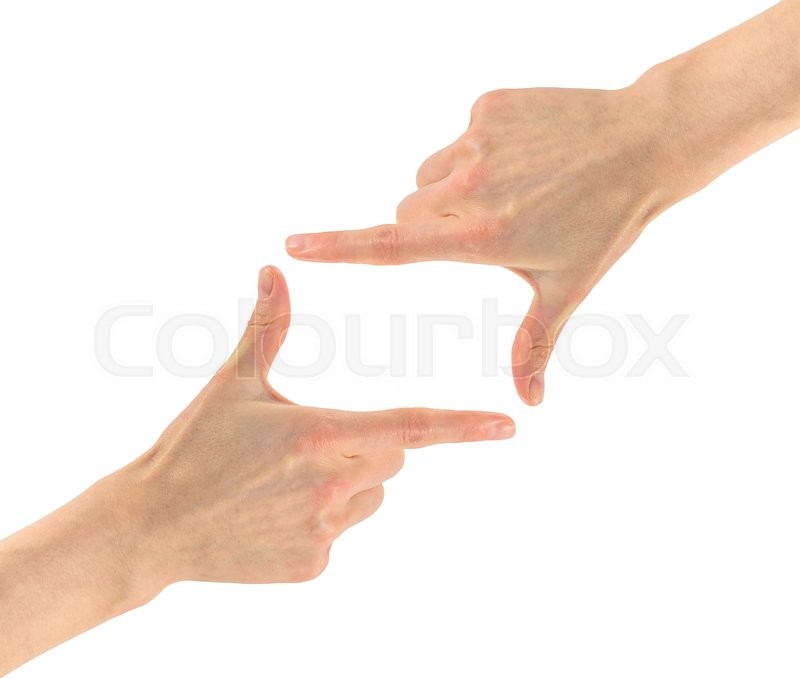 Gesture hands. frame composition with ... | Stock image | Colourbox