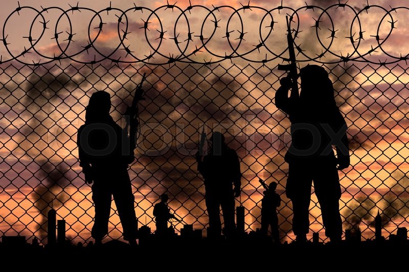 Concept of terrorism. Silhouette ... | Stock image | Colourbox
