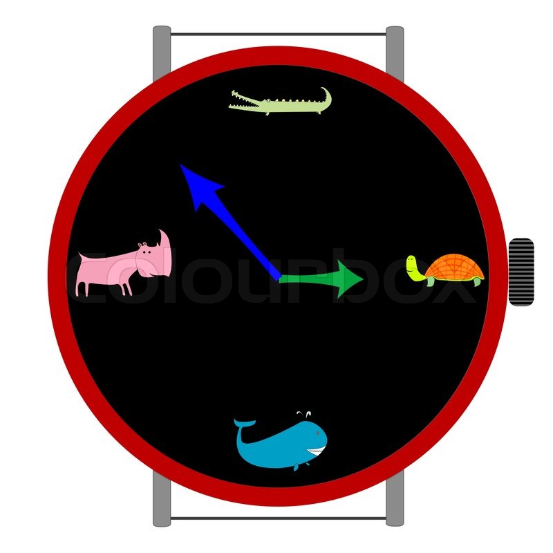 Clock with animals, abstract vector ... | Stock vector | Colourbox
