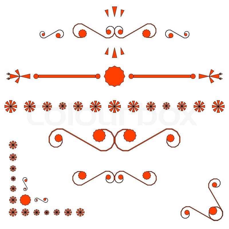 Orange Decorative Lines Clip Art