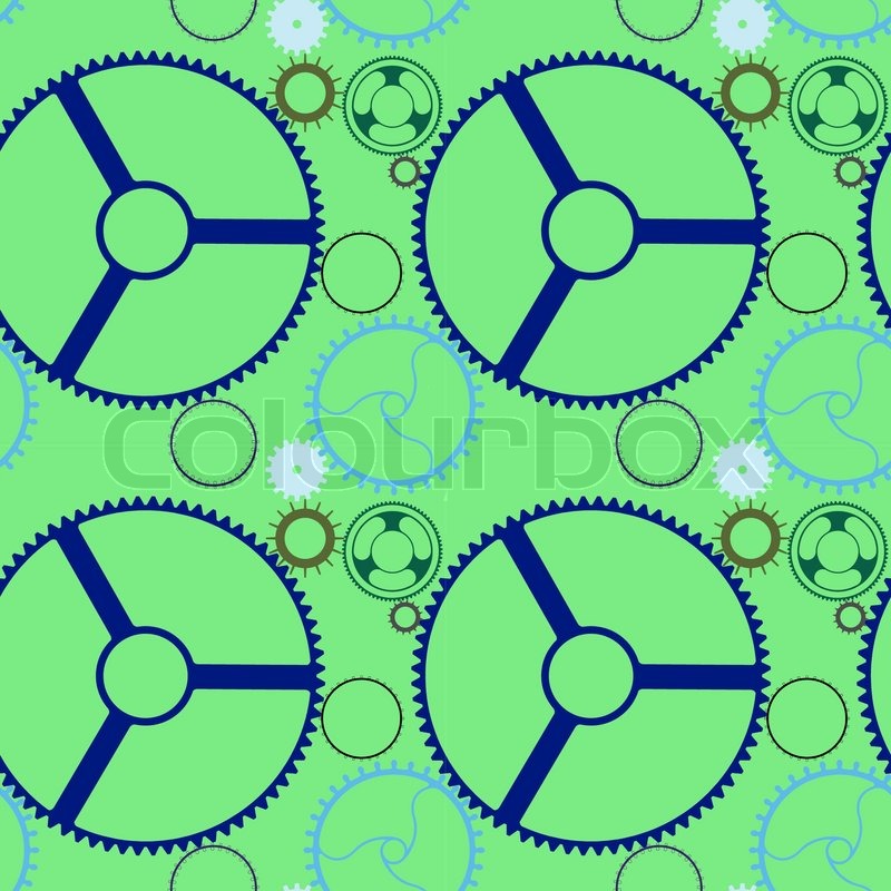 Mechanic wheels seamless pattern ... | Stock vector | Colourbox