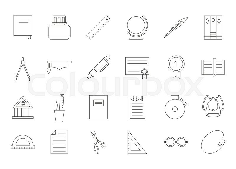 Set of 24 Education black icons | Stock vector | Colourbox