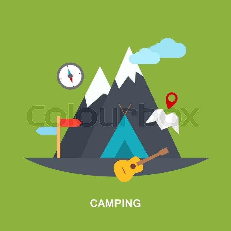 Camping vector image | Stock vector | Colourbox