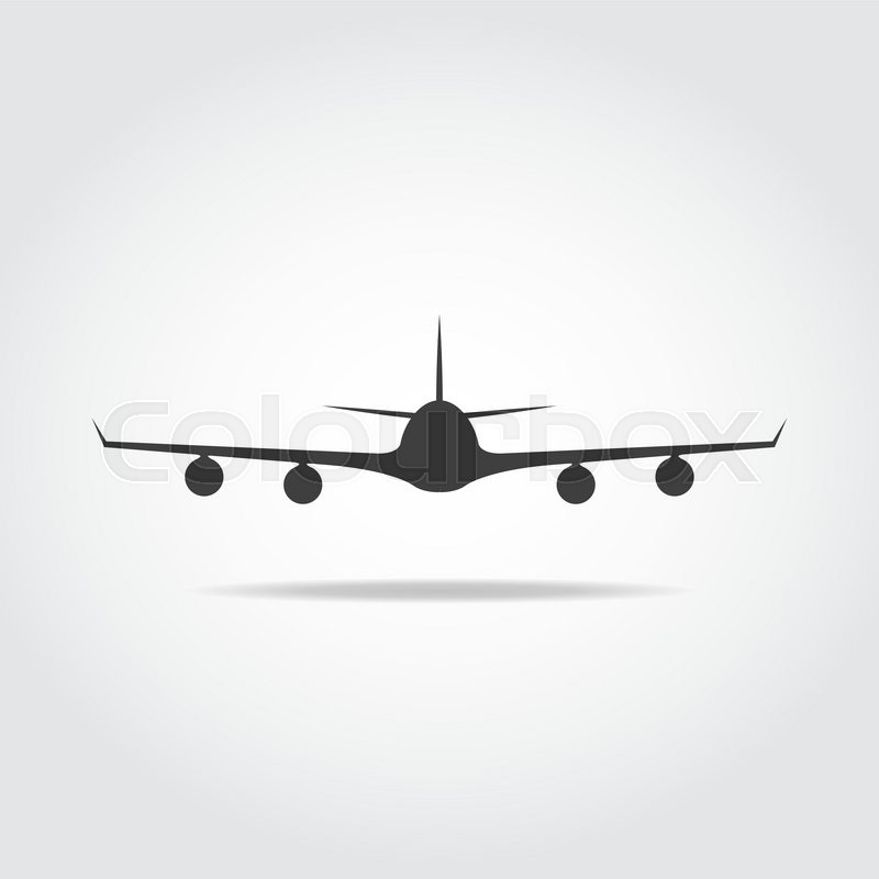 Commercial big plane from front, with ... | Stock vector | Colourbox