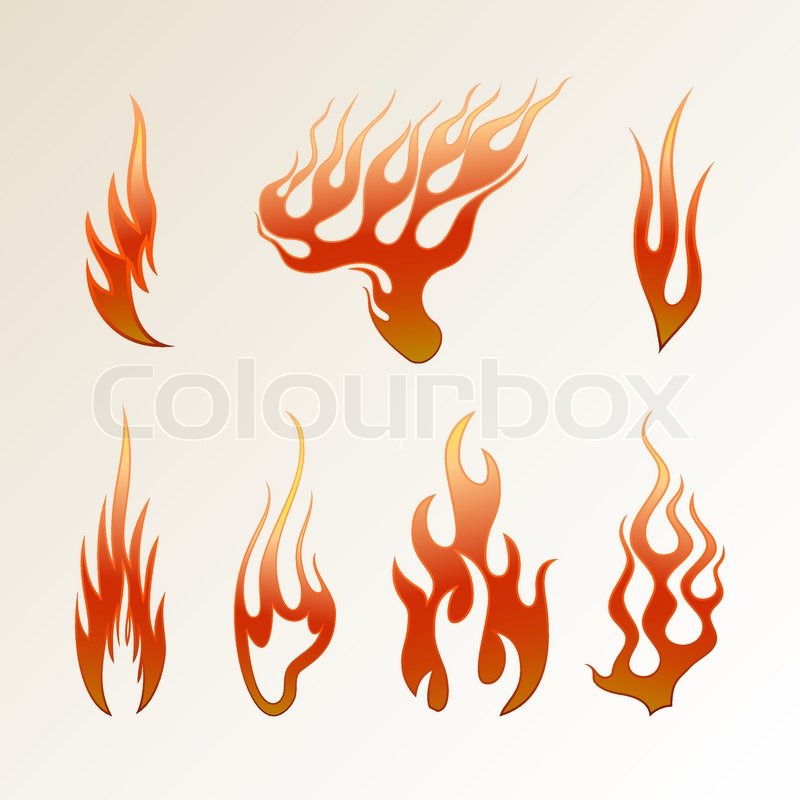 Red flame on a light background vector | Stock Vector | Colourbox