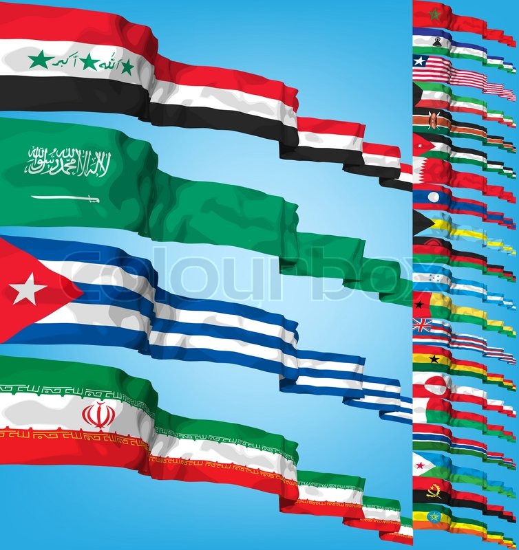 Set of world flags. High detailed 3d ... | Stock vector | Colourbox