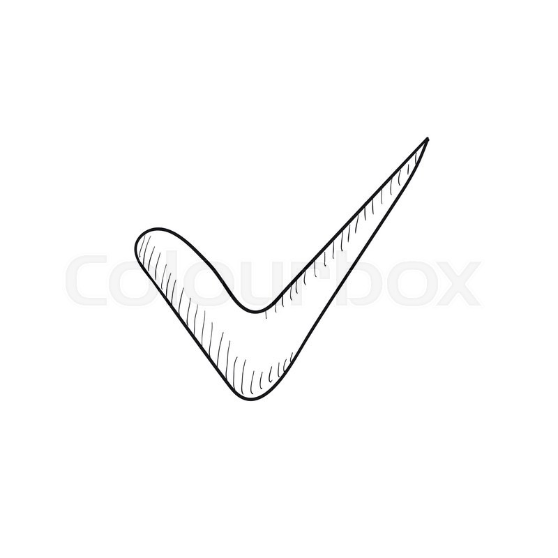 Tick vector sketch icon isolated on ... | Stock vector | Colourbox