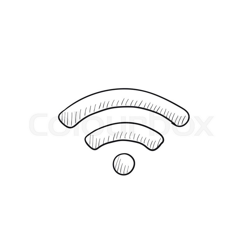 Wifi sign vector sketch icon isolated ... | Stock vector | Colourbox