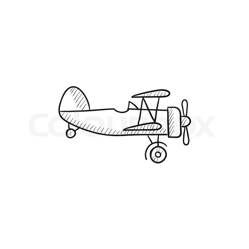 Propeller plane vector sketch icon ... | Stock vector | Colourbox
