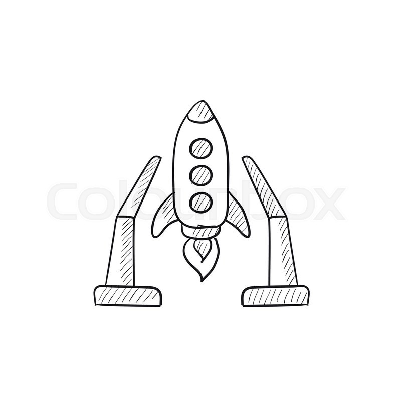 Rocket Ship Taking Off Drawing