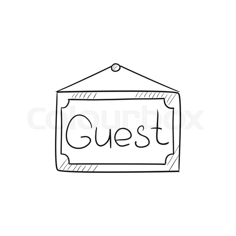 Hanging board with word guest vector ... | Stock vector | Colourbox