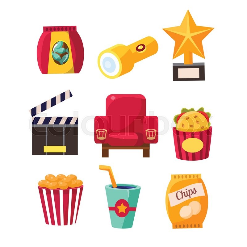 Movie Theatre Related Objects ... | Stock vector | Colourbox