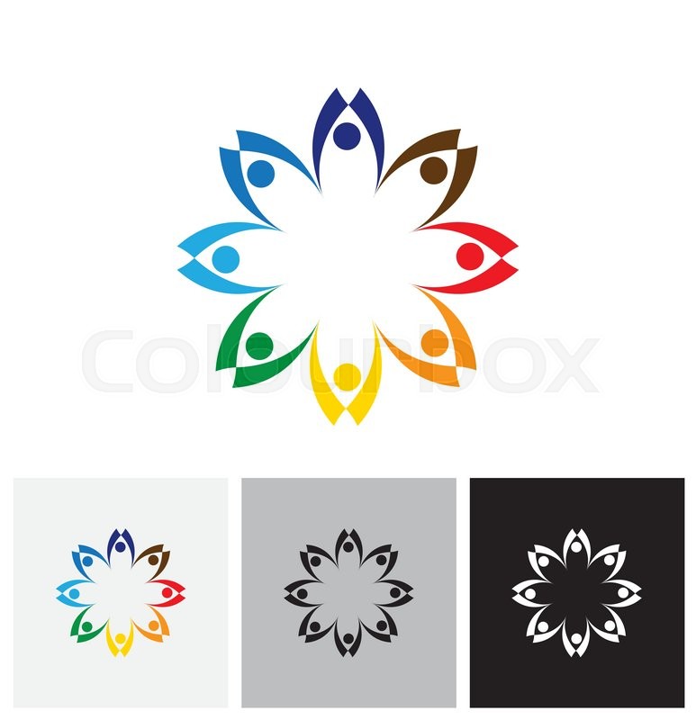 Vector icon of people together - sign ... | Stock vector | Colourbox