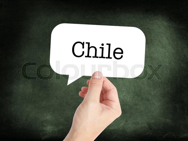 Chile written on a speechbubble | Stock image | Colourbox