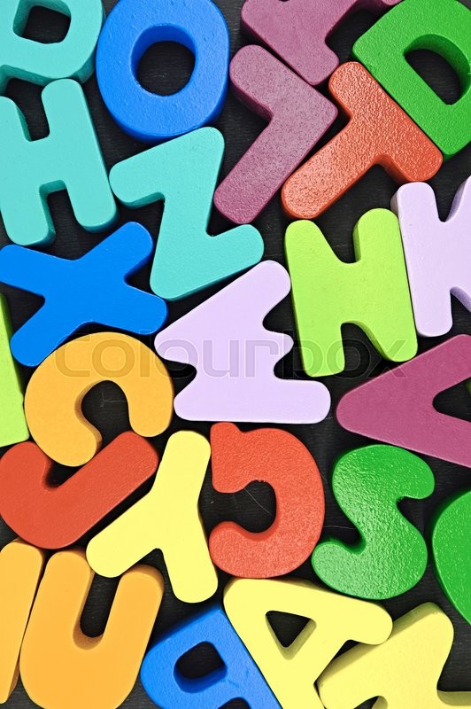 A studio photo of wooden letters | Stock image | Colourbox