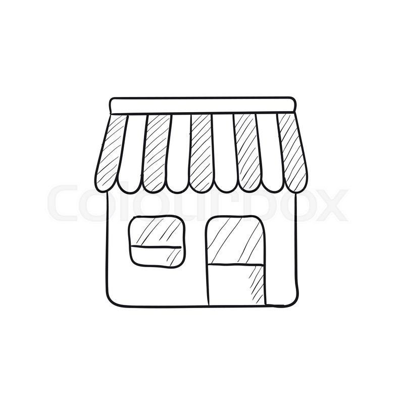 Shop vector sketch icon isolated on ... | Stock vector | Colourbox