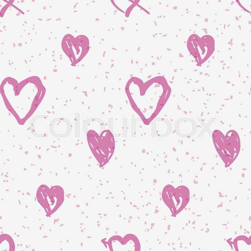 Doodle pink seamless pattern with ... | Stock vector | Colourbox
