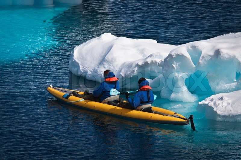 Two man in canoe | Stock image | Colourbox