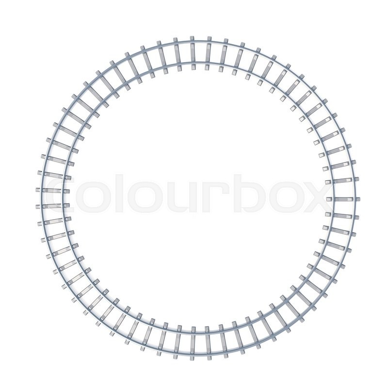 Circle railroad isoated on white ... | Stock image | Colourbox