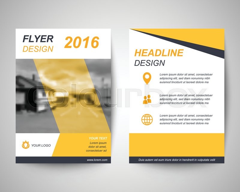 Yellow abstract flyer with street ... | Stock vector | Colourbox