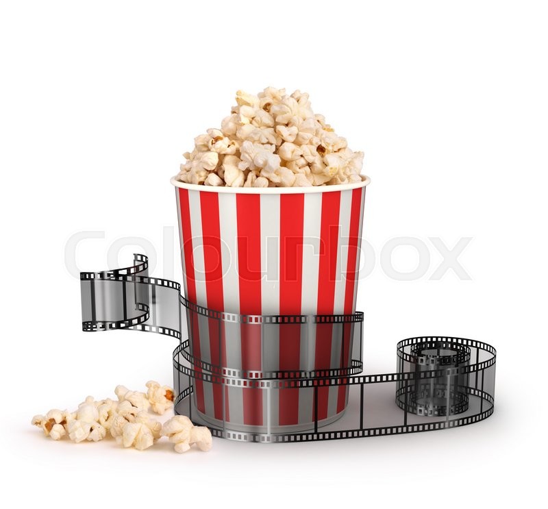 box of popcorn with a strip of 35mm ... | Stock image | Colourbox
