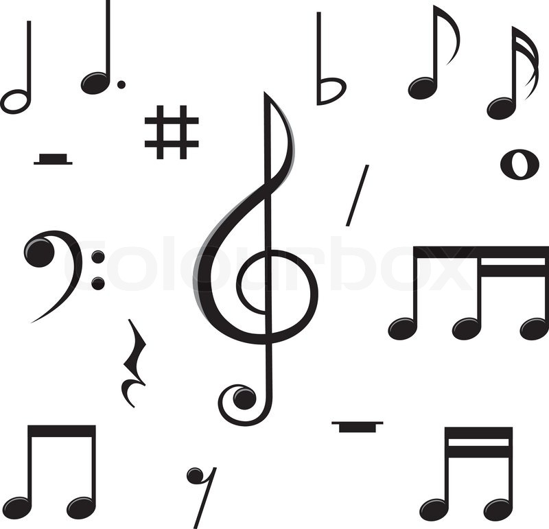 Set of basic black notes and signs ... | Stock vector | Colourbox