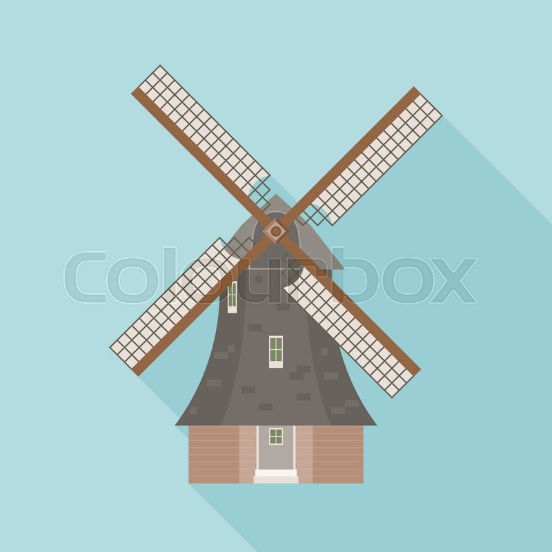 Dutch windmill vector, windmill icon, ... | Stock vector | Colourbox