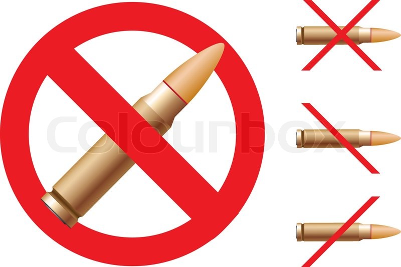Bullet and the interdiction symbol on ... | Stock vector | Colourbox
