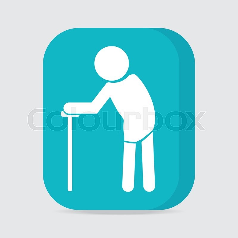 Elderly symbol. old people icon, ... | Stock vector | Colourbox
