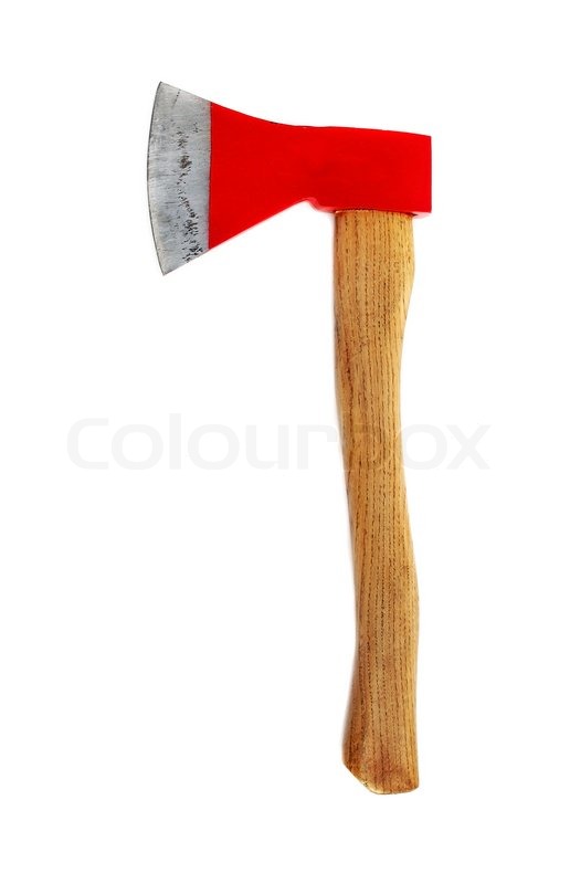 Red axe isolated on white | Stock Photo | Colourbox