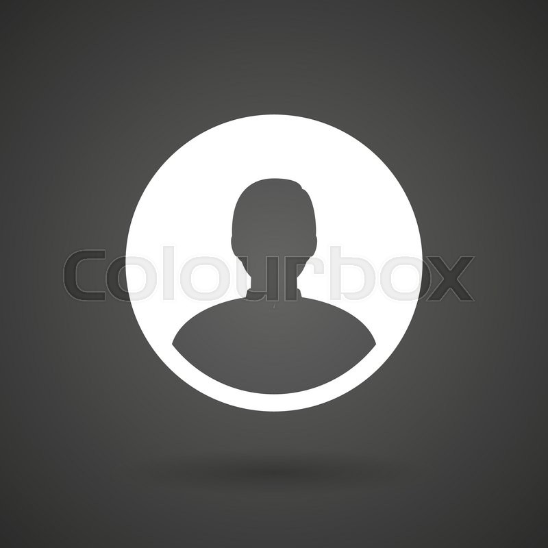 a male avatar white icon on a dark ... | Stock vector | Colourbox