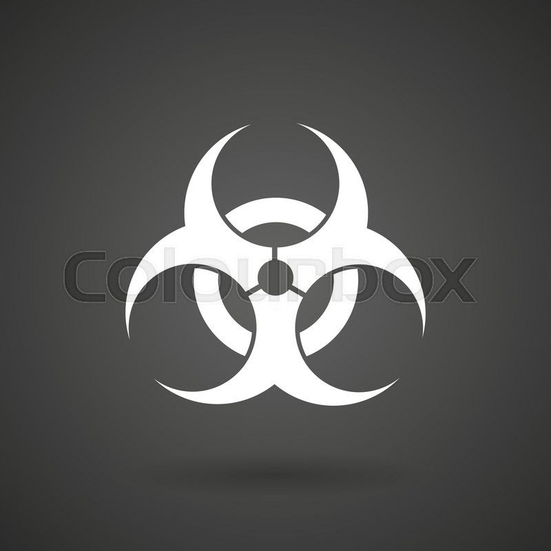 a biohazard sign white icon on a ... | Stock vector | Colourbox