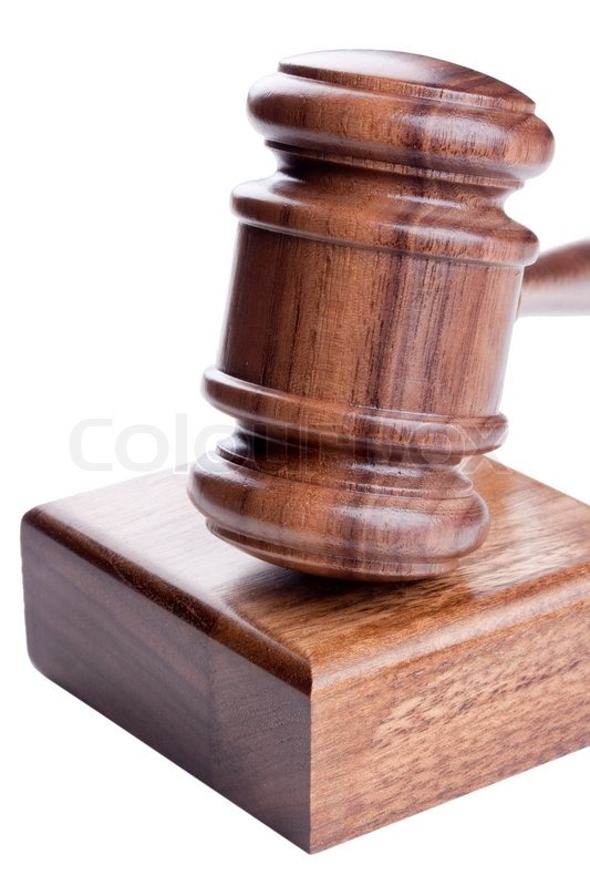 Wooden hammer used in court and in ... | Stock image | Colourbox