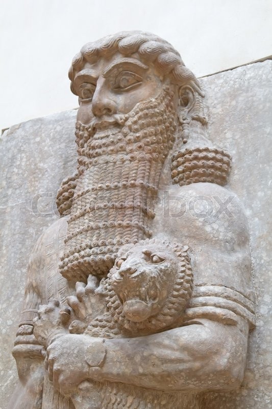Ancient sumerian stone carving with ... | Stock image | Colourbox