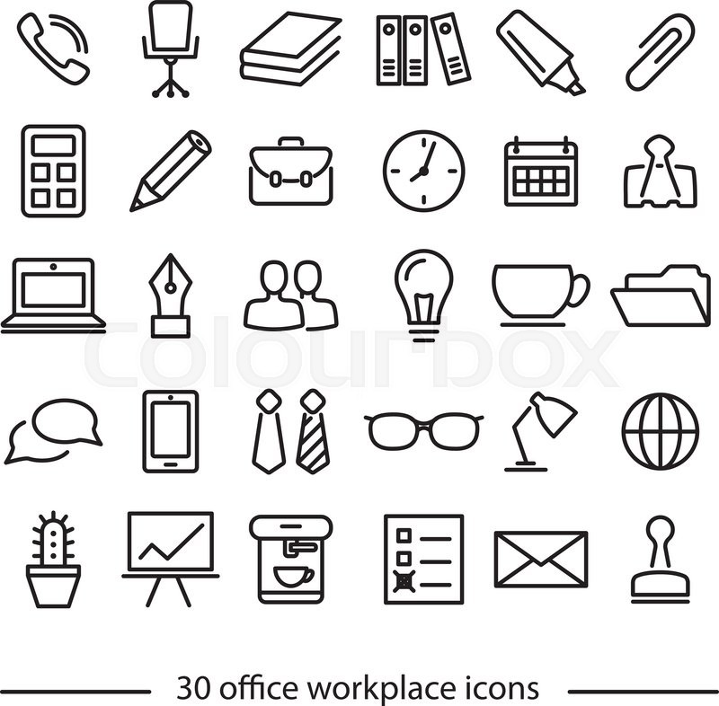 Büro, symbol, umriß | Vektorgrafik | Colourbox