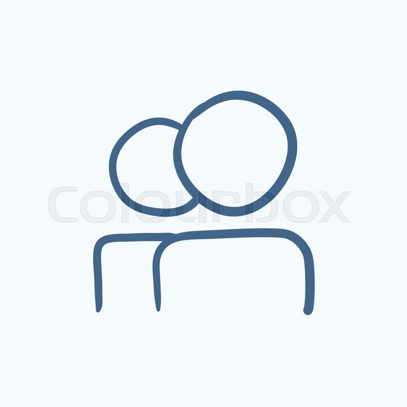 People vector sketch icon isolated on ... | Stock vector | Colourbox