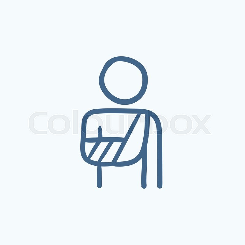 Injured man vector sketch icon ... | Stock vector | Colourbox