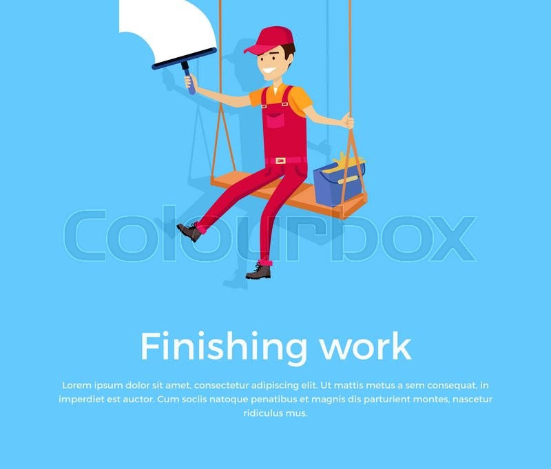 Finishing work design banner concept ... | Stock vector | Colourbox