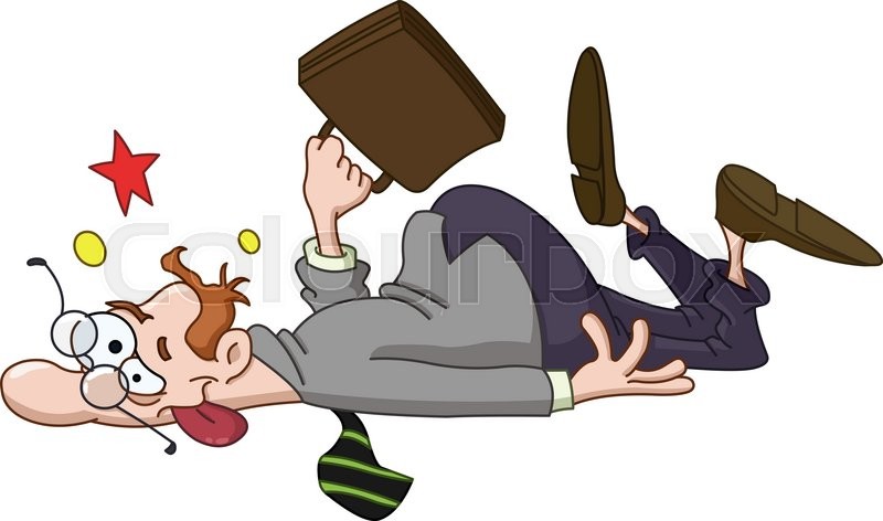 Businessman slipping and collapsed on ... | Stock vector | Colourbox