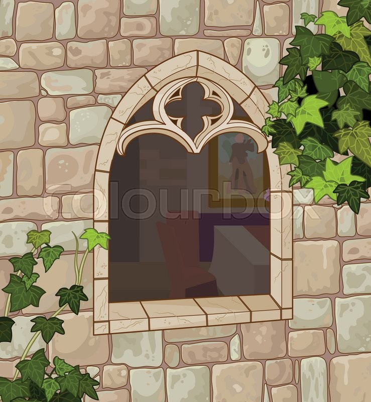 Illustration of the medieval window ... | Stock vector | Colourbox